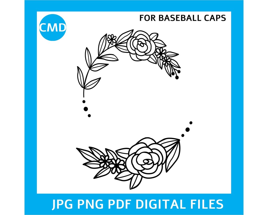 Floral Spray Baseball Hat Burning Design, Flowers Ball Cap, Flower ...