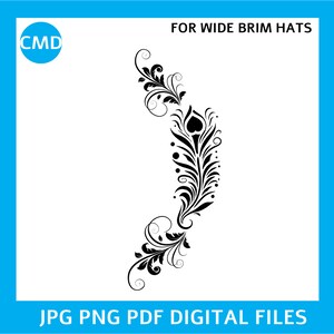 Feather Flourish Hat Burning Traceable Design, Hat Burning Tracing ...