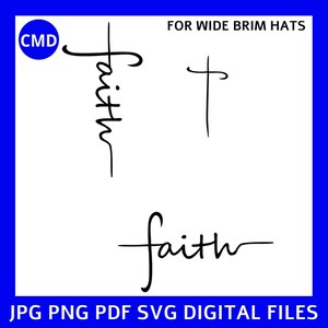 Faith Cross Hat Burning Design, Wide Brim Pattern, Christian Religious ...