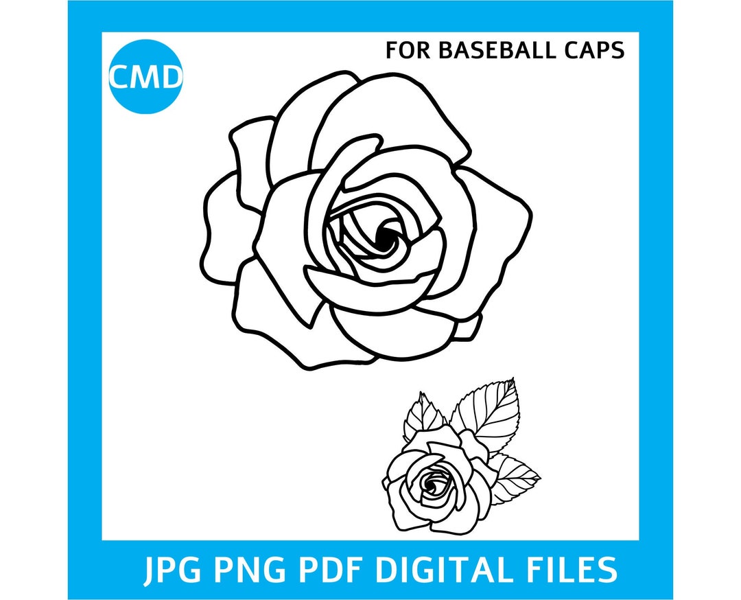 Giant Rose Baseball Hat Burning Design, Floral Ball Cap, DIY Pyrography ...