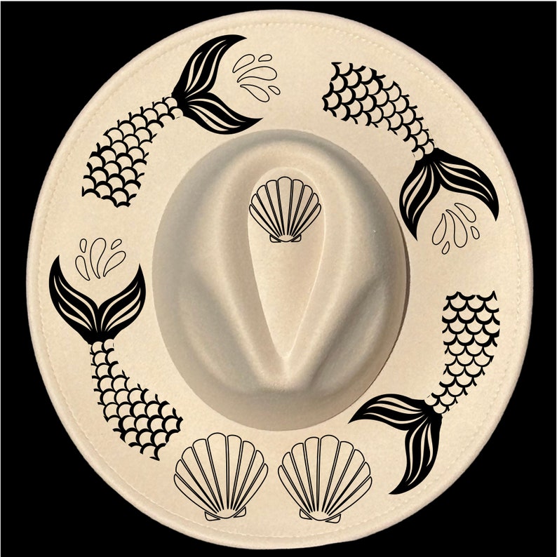 Traceable, Mermaids Make Waves Hat Burning Design, Sea Shells Mermaid ...