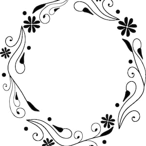 Swirls and Flowers Hat Burning Design | Floral Flourish Template for ...