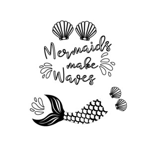 Mermaid Baseball Hat Burning Design, Seashell Pattern, Mermaids Make ...