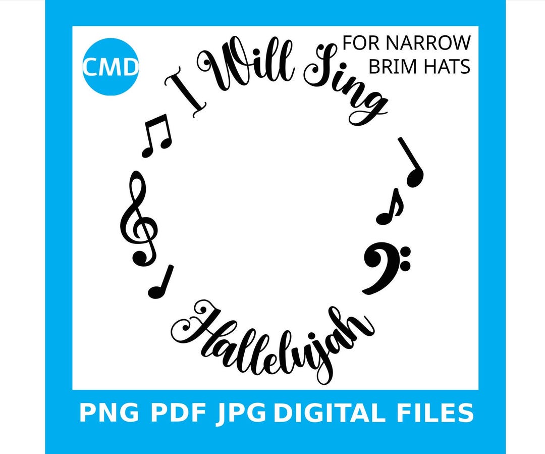 Sing Hallelujah Hat Burning Design, Praise to God, Music Notes Pattern ...