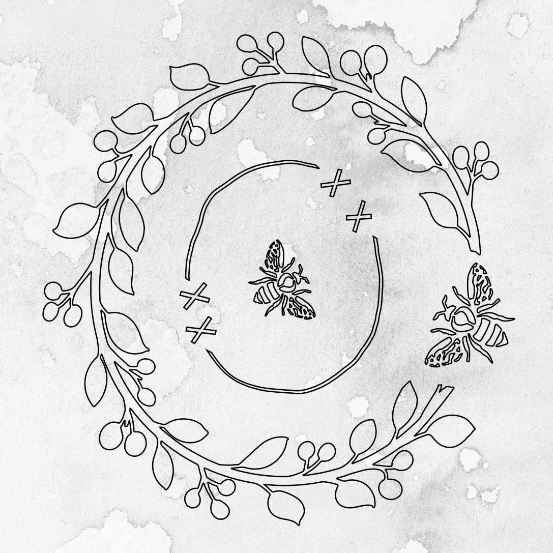 Bee and Vine Wreath Design for Hat Burning, Wide Brim Hats, DIY ...