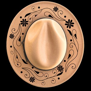 Swirls and Flowers Hat Burning Design | Floral Flourish Template for ...