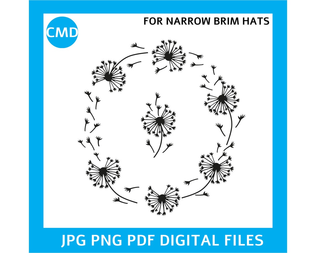 Stencil for Hat Burning, Dandelion Hat Burning Stencil, Burned Narrow Hat Brim, Burnt Hat ...