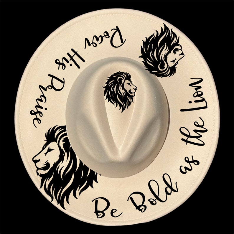 Traceable, Roaring Lion Hat Burning Design, Be Bold as A Lion Template ...