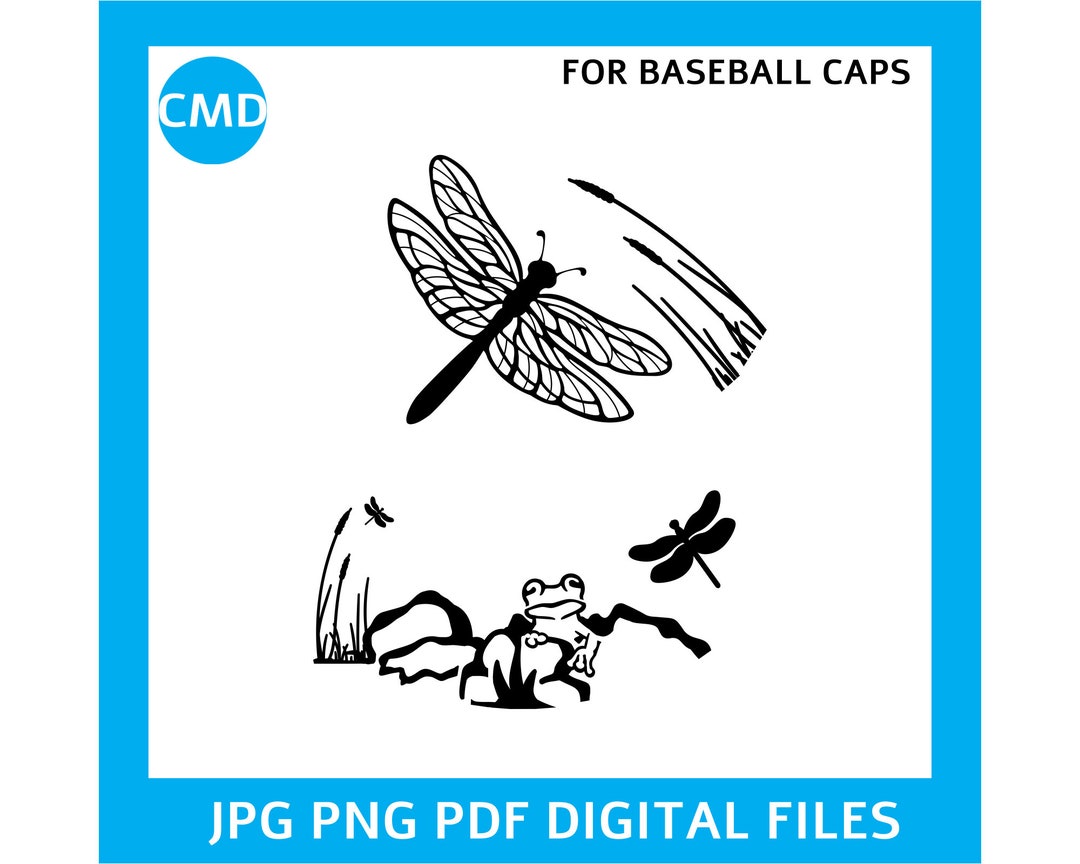 Dragonfly Baseball Hat Burning Design, Dragonflies and Frog Pattern ...