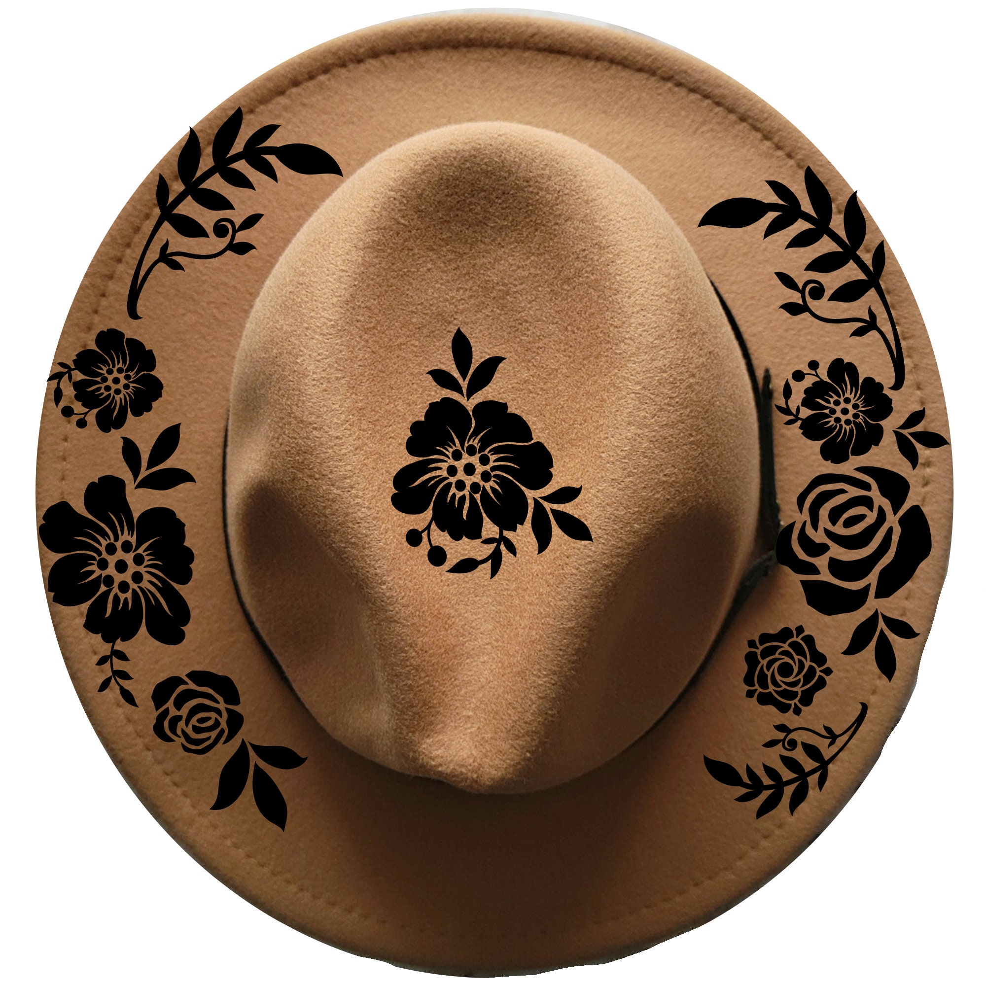 Stencils for Hat Burning SVG Floral Hat Burning Stencil SVG - Etsy