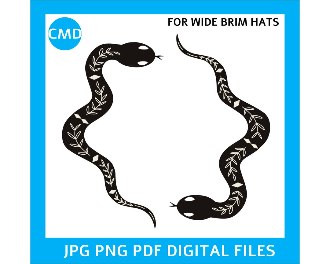 Two Snakes Hat Burning Design for Wide Brim Hats, Snake Burned Hat ...