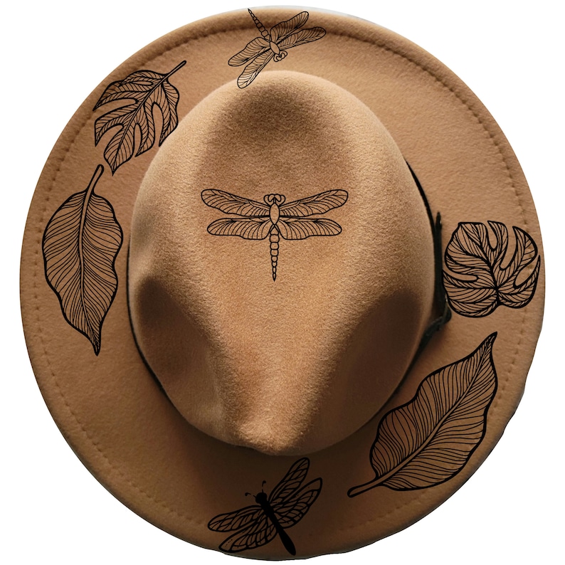 Traceable Hat Burning Design, Dragonflies Template, Trace and Burn A ...