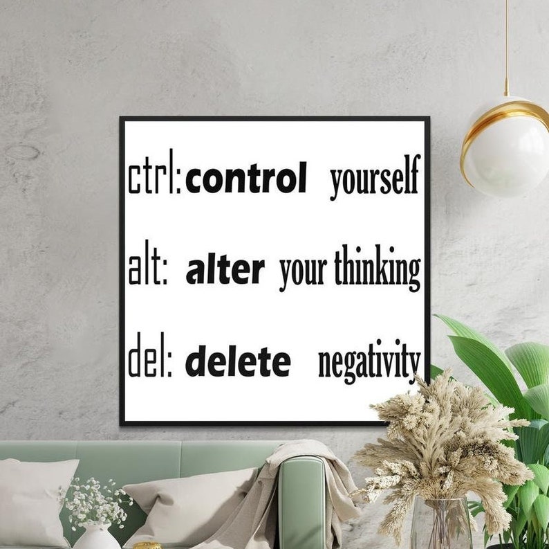 Control Yourself Alter Your Thinking Delete Negativity Svg Png Etsy