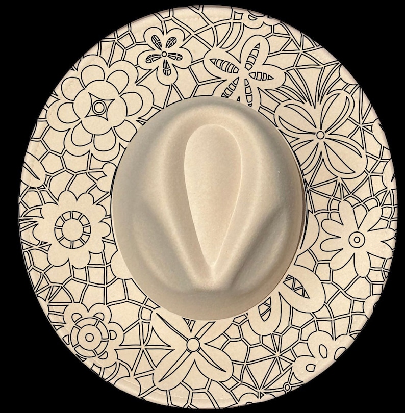 Traceable, Lace Overlay Hat Burning Design, Festival Fedora, Floral ...