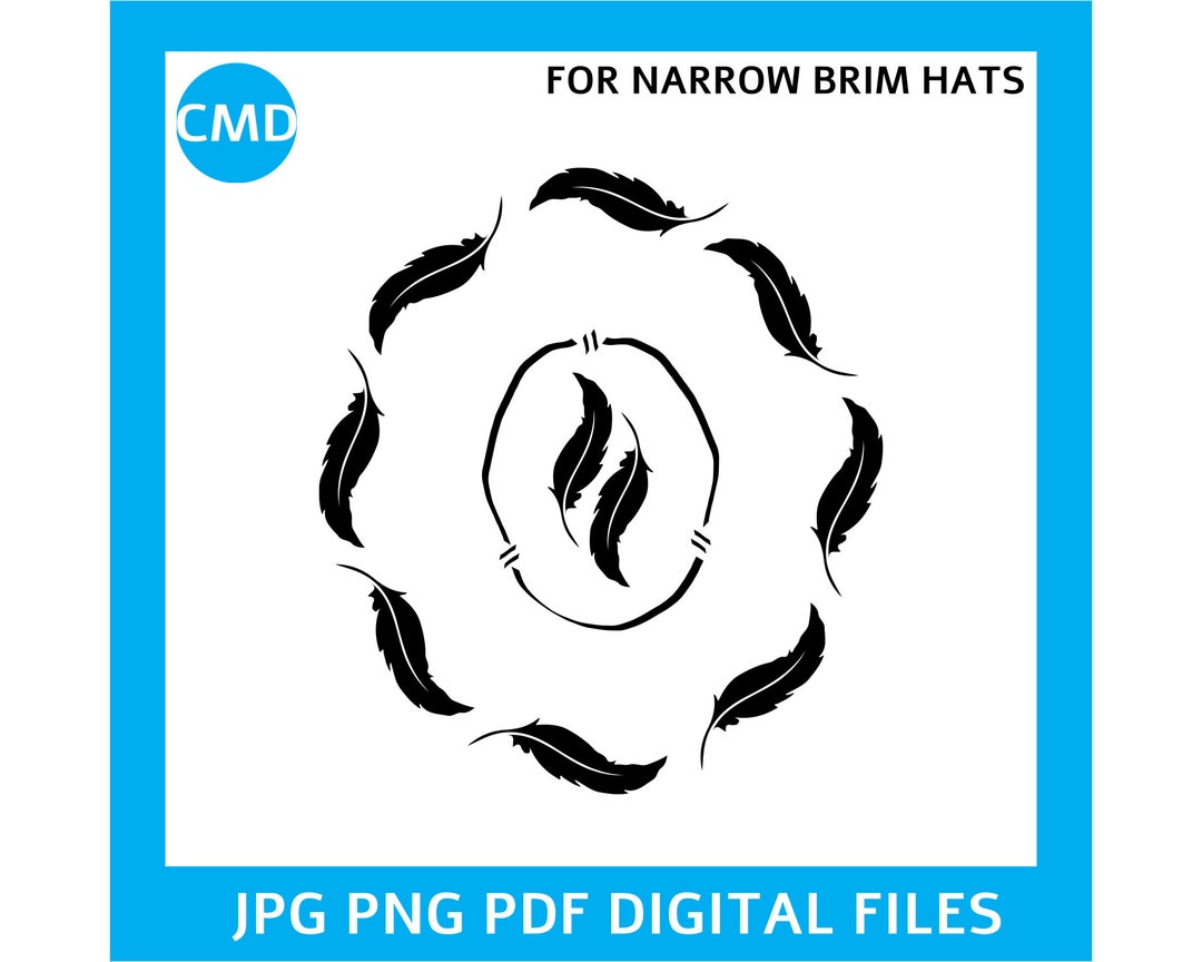 Stencils for Hat Burning, Feathers, Narrow Brim Hat Burning Stencil ...