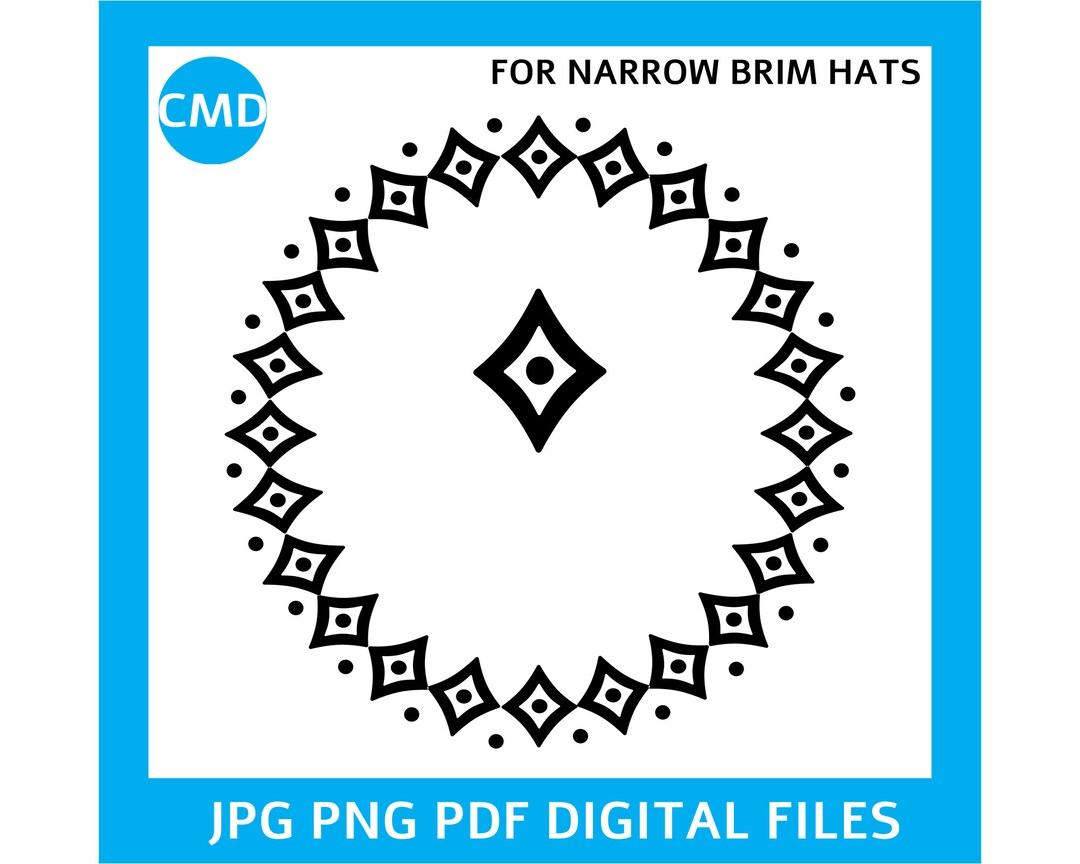 Diamond Edge Hat Burning Design, Narrow Brim Cowboy Hat, Western Rodeo ...