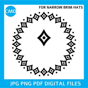 Diamond Edge Hat Burning Design, Narrow Brim Cowboy Hat, Western Rodeo ...