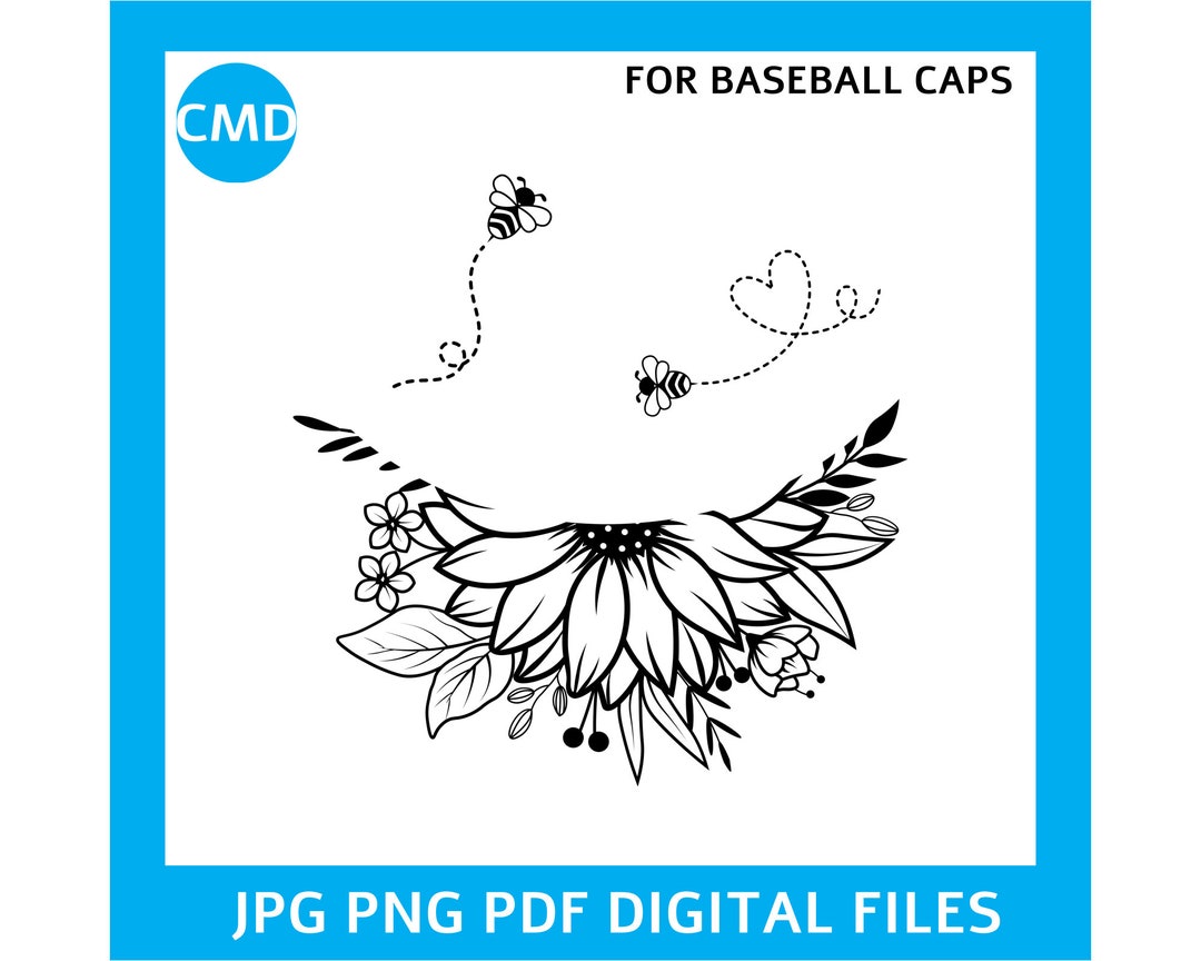 Sunflower Baseball Hat Burning Design, Ball Cap Burning Pattern ...