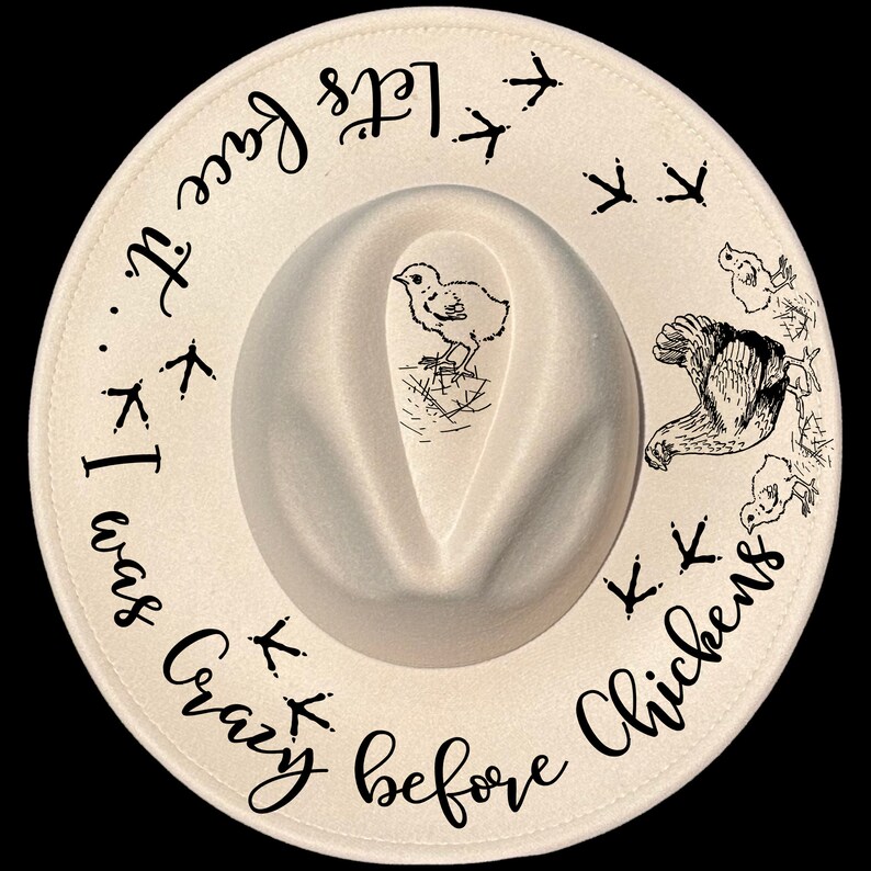 Chicken Lady Hat Burning Design, Country Style Barn Life, Western Wide ...