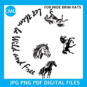 Wild and Free Hat Burning Design, Wild Horses, Rodeo Western Festival ...