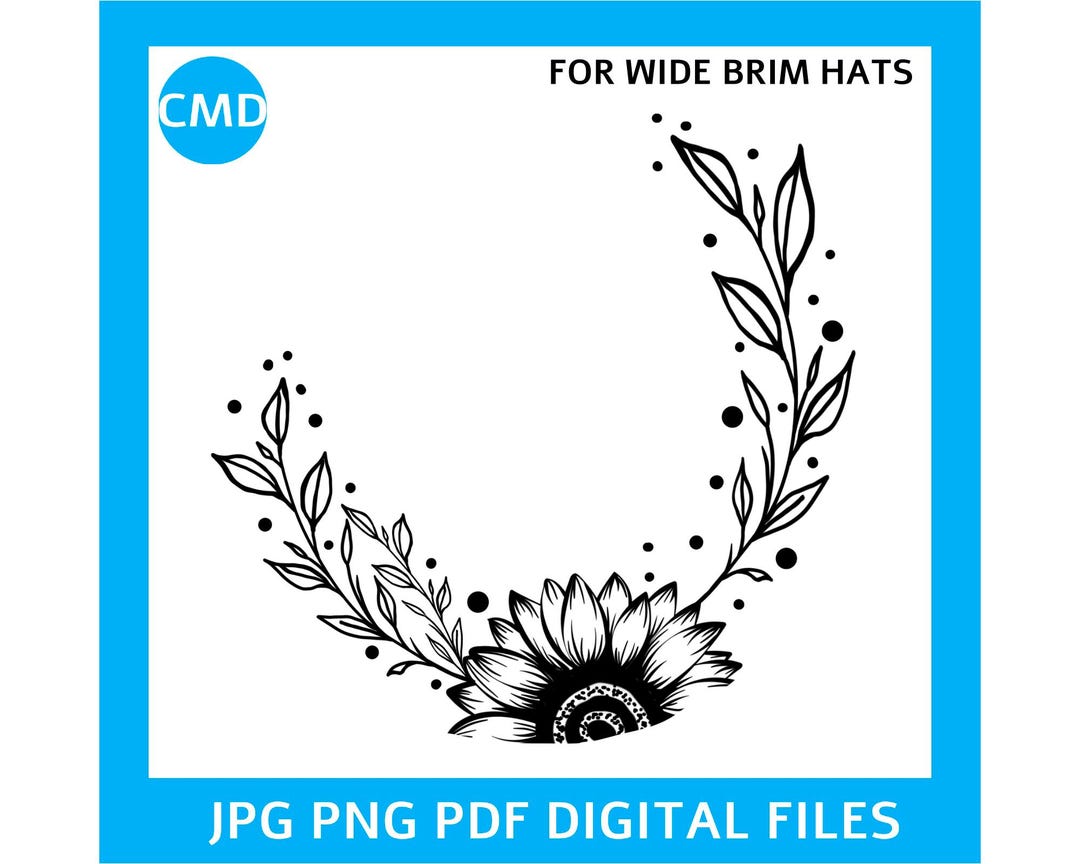 Sunflower Summer Wide Brim Hat Burning Design, Sunflower Pattern, Sunflowers Template, Floral ...