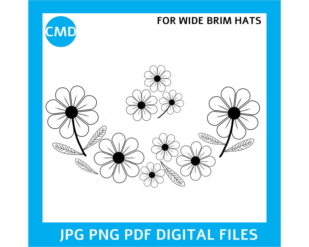 Daisy Days Floral Hat Burning Design, Burned Hat Flower Pattern ...