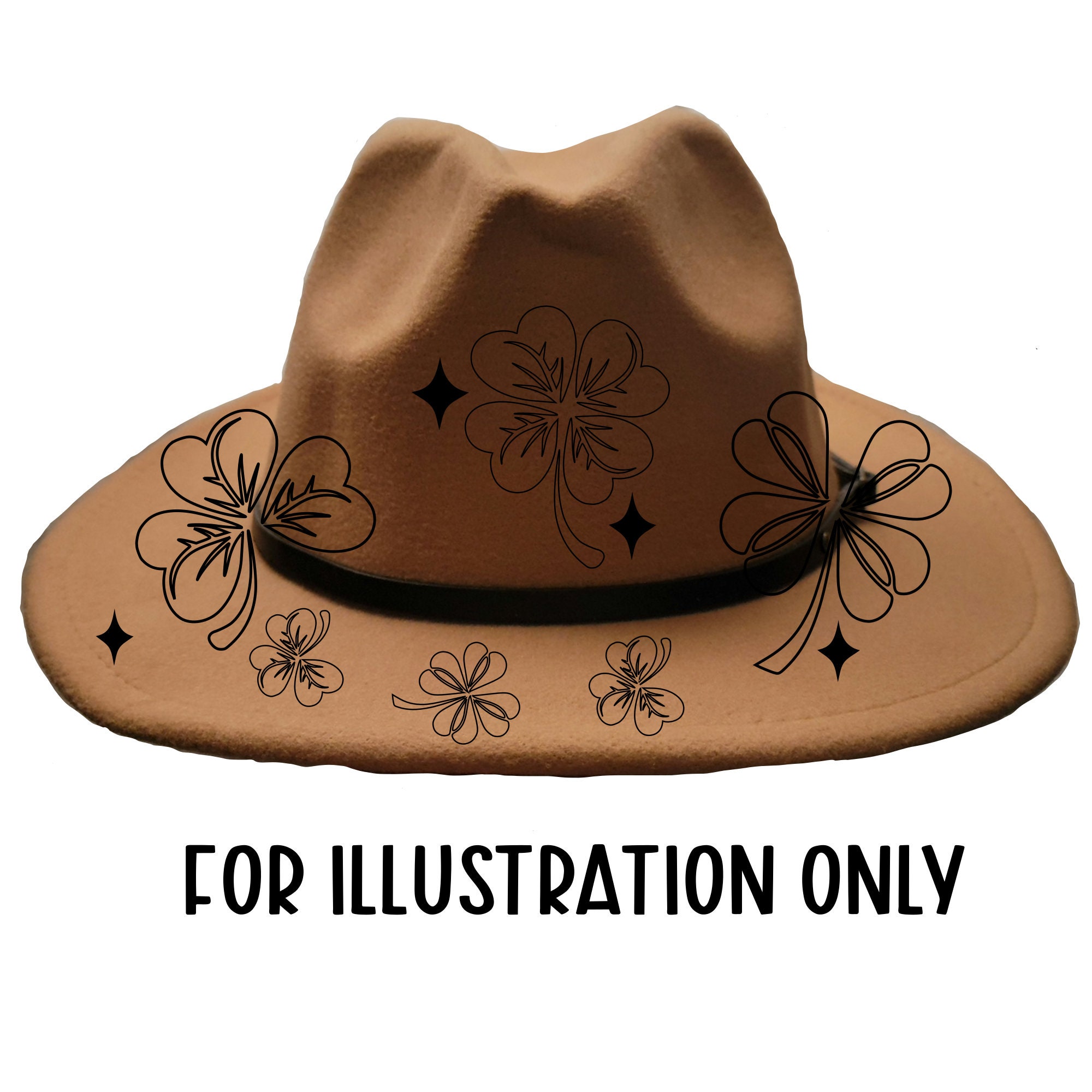 Traceable Hat Burning Design, Shamrock and Clover Pattern, Print Trace ...