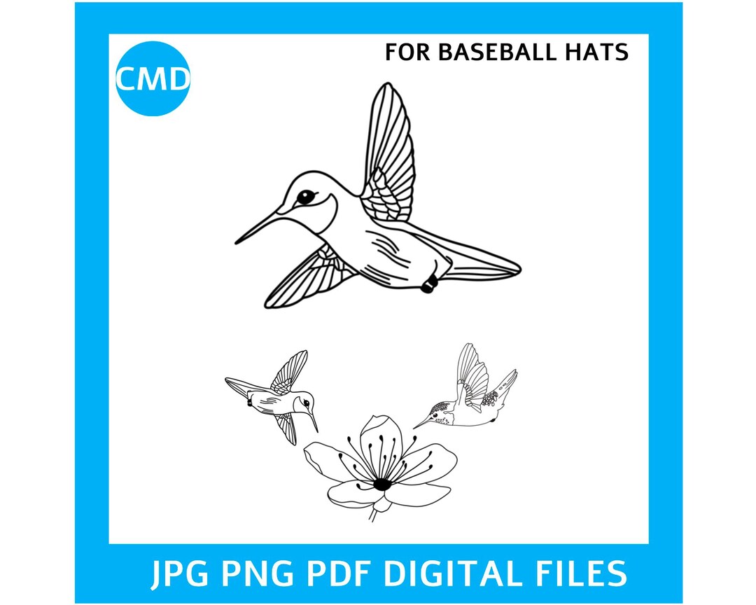 Hummingbirds and Cherry Blossoms Baseball Cap Design, Hummingbird ...
