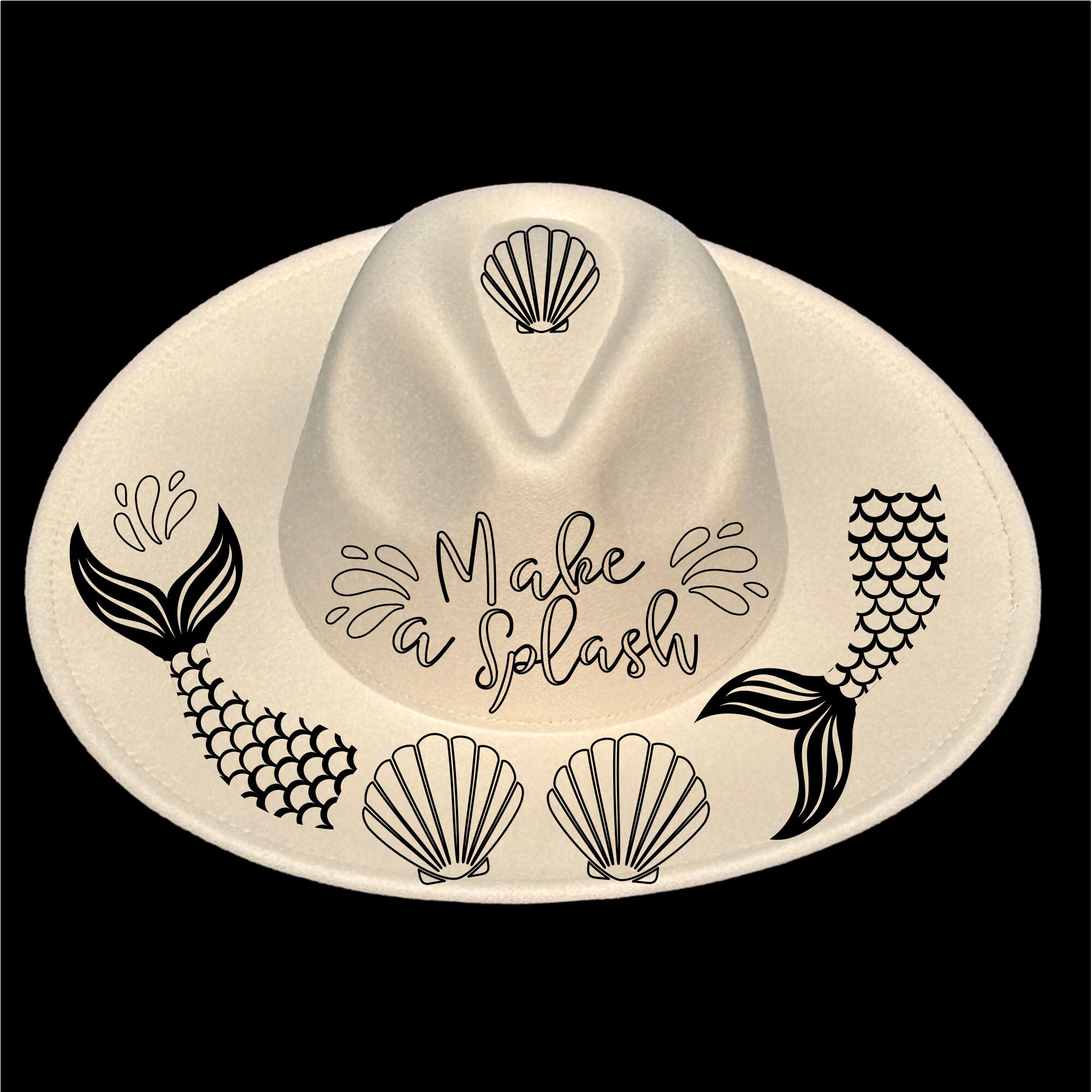 Traceable, Mermaids Make Waves Hat Burning Design, Sea Shells Mermaid ...