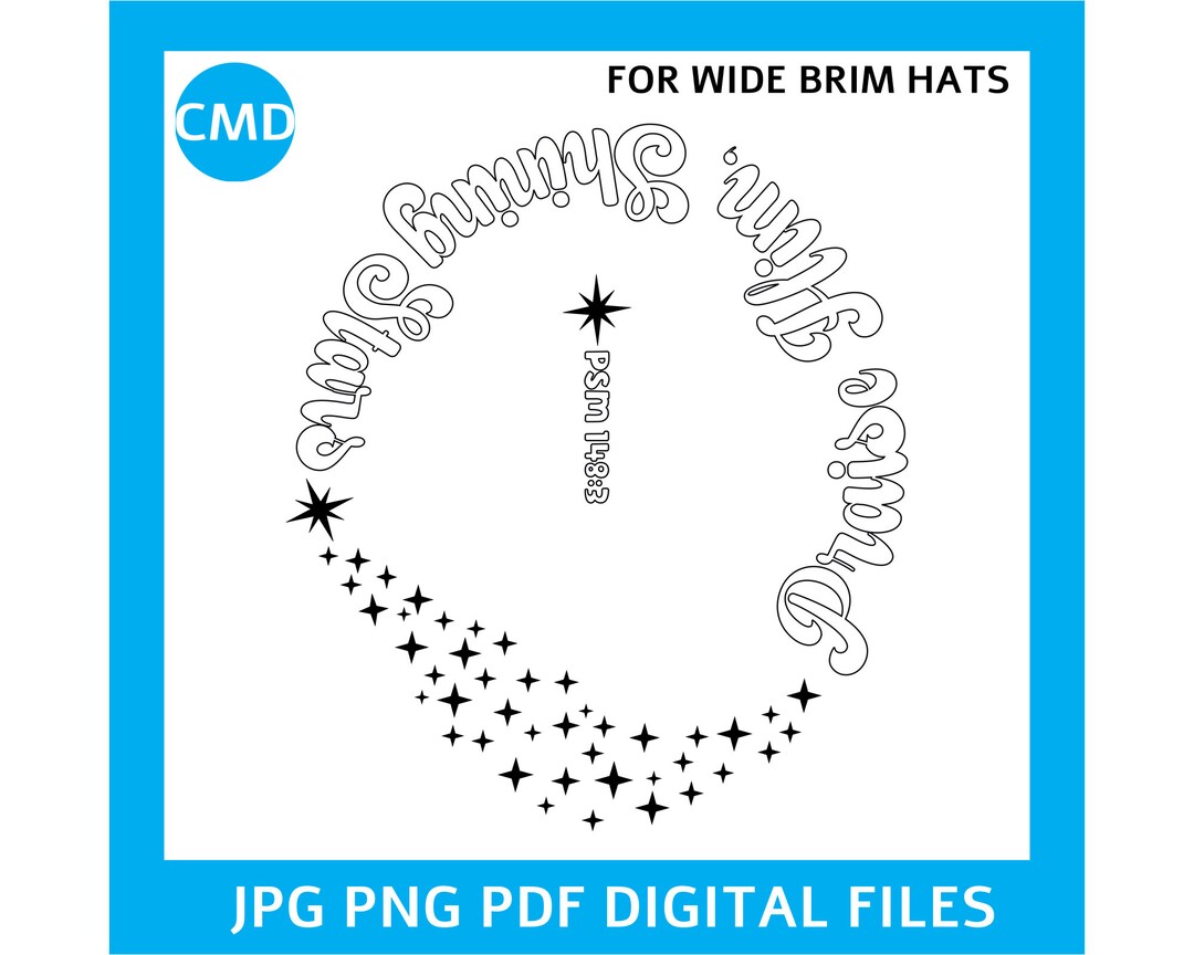 Praise Him Shining Stars Hat Burning Design, Wide Brim Rancher Hat ...