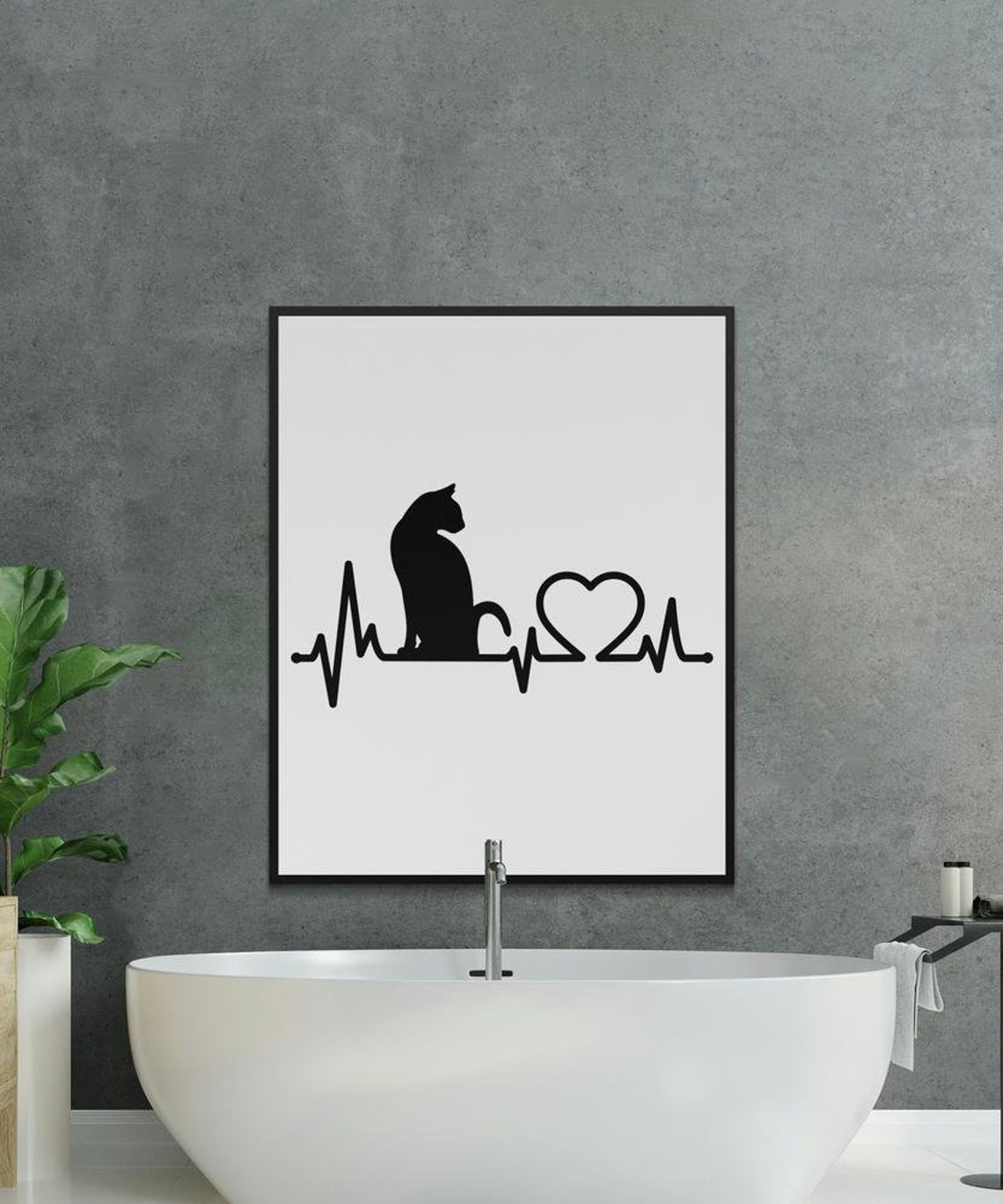 Cat Heartbeat Digital Download Files Kitten Pulse Instant - Etsy