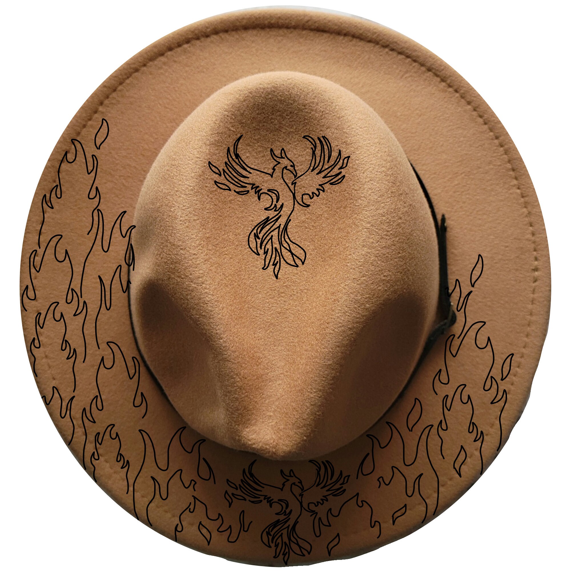 Traceable Hat Burning Design, Phoenix Fire Design Pattern, Print Trace ...