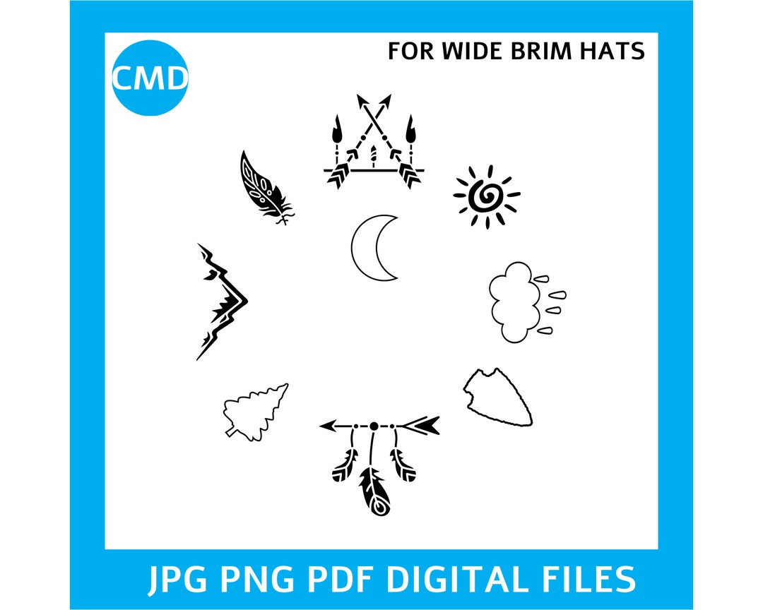 Native American Hat Burning Design, Pyrography Template, Southwestern ...
