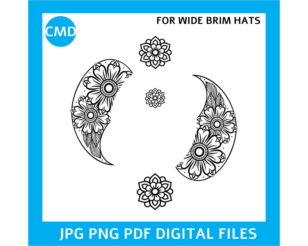 Henna Flower Paisley Hat Burning Design, Traceable Pyrography Template ...