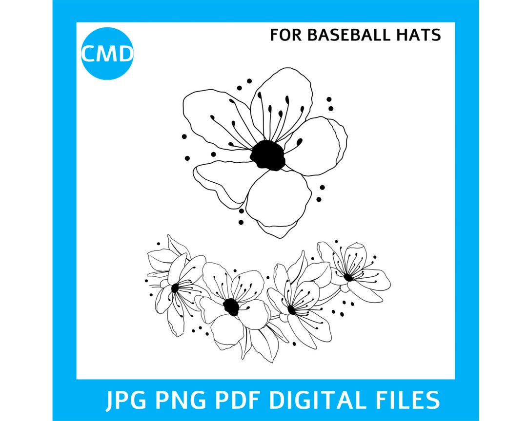 Cherry Blossom Baseball Hat Burning Design, Cherry Blossoms Baseball ...