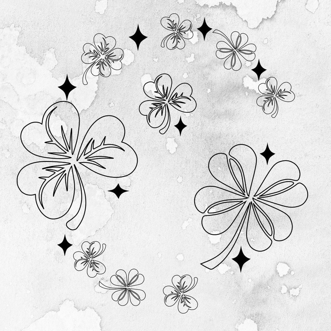 Traceable Hat Burning Design, Shamrock and Clover Pattern, Print Trace ...