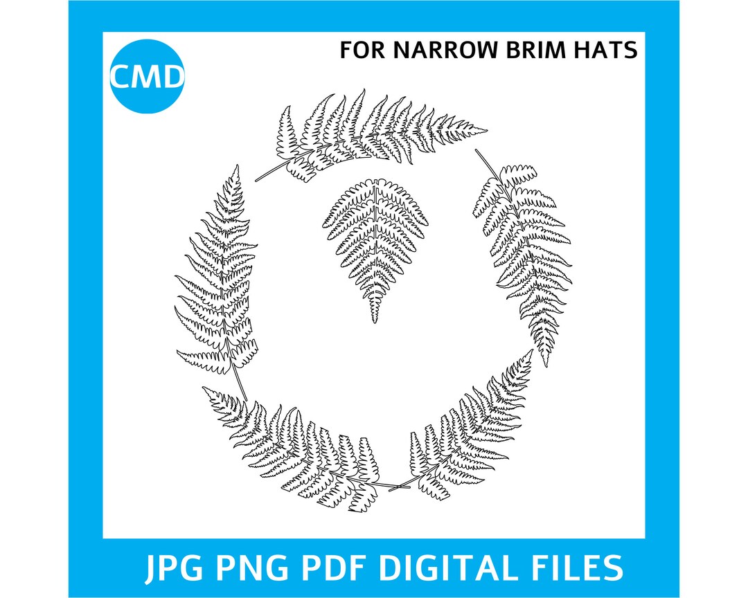 Fern Hat Burning Design, Ferns Template, Print Trace Burn Your Hat ...