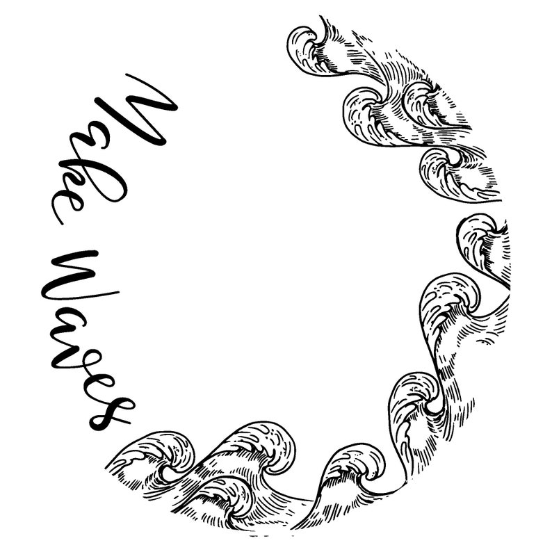 Make Waves Hat Burning Design, Ocean Wave Template, DIY Pyrography ...