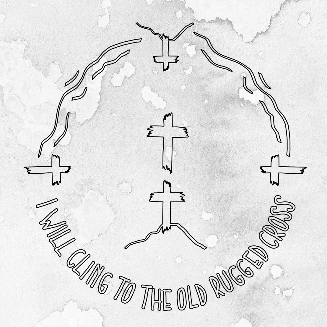 Traceable, Old Rugged Cross Hat Burning Design, Cross Template for Wide ...