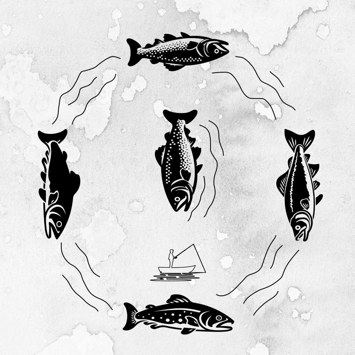 Traceable Hat Burning Design, Salmon Fish Fishing Print Trace and Burn ...