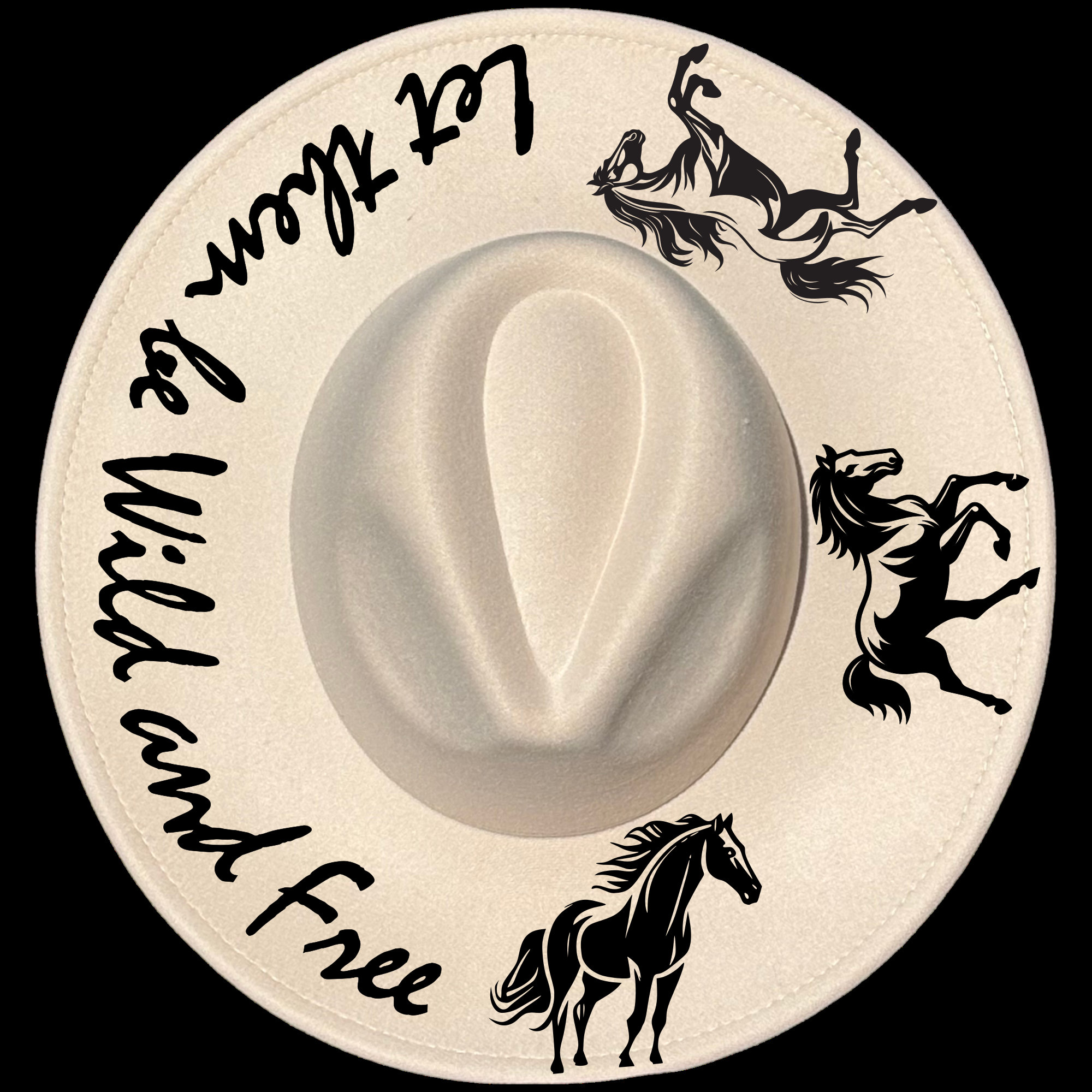 Wild and Free Hat Burning Design, Wild Horses, Rodeo Western Festival ...