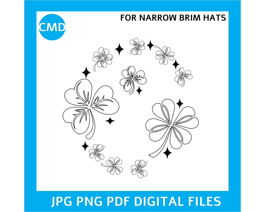Traceable Hat Burning Design, Shamrock and Clover Pattern, Print Trace ...