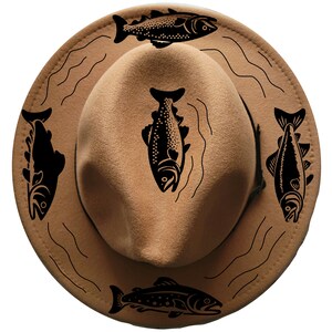 Traceable Hat Burning Design, Salmon Fish Fishing Print Trace and Burn ...