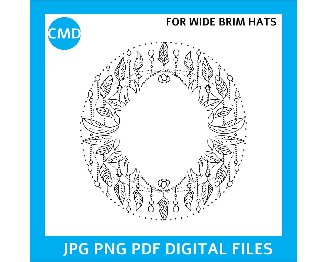 Beads and Feathers Hat Burning Design, Rodeo, Music Festival, Western ...