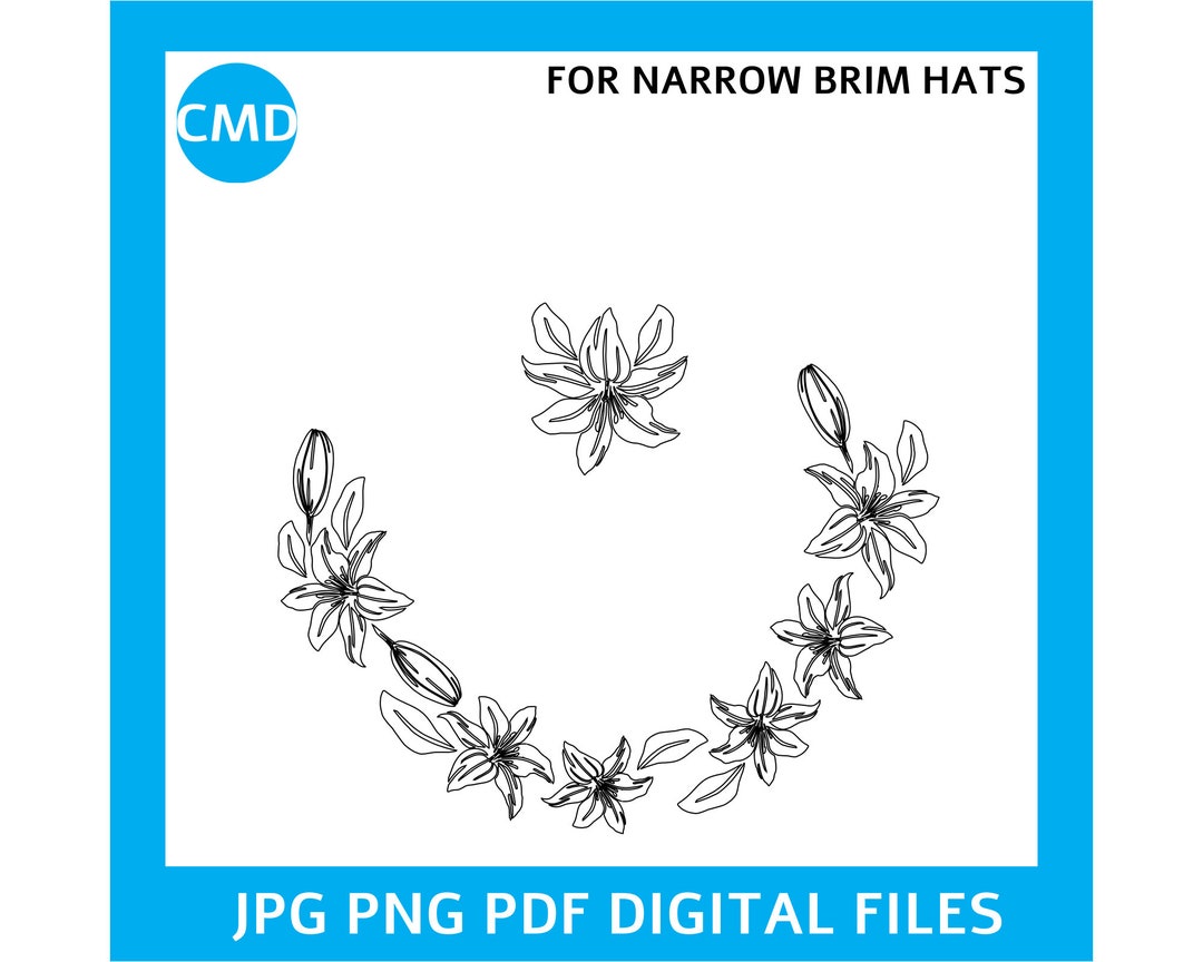 Traceable Hat Burning Design, Day Lilly Design, Print Trace Burn, Burn ...