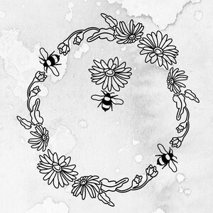 Traceable Hat Burning Design, Daisy Bee Design, Flowers, Print Trace ...