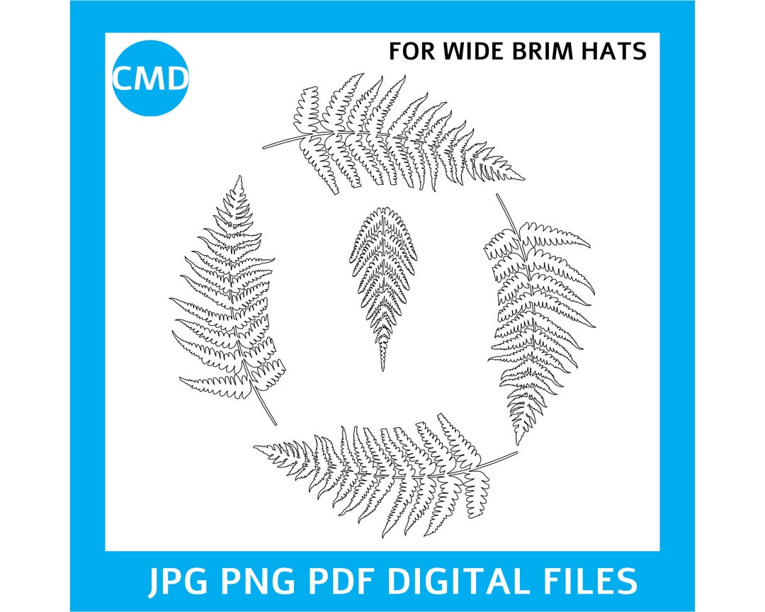 Fern Wreath Hat Burning Design, Music Festival, Traceable Pyrography ...