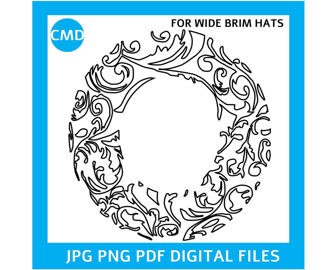 All Over Lace Hat Burning Design, Lacy, Reverse Burn, Wide Brim Hats, DIY Pyrography Template ...