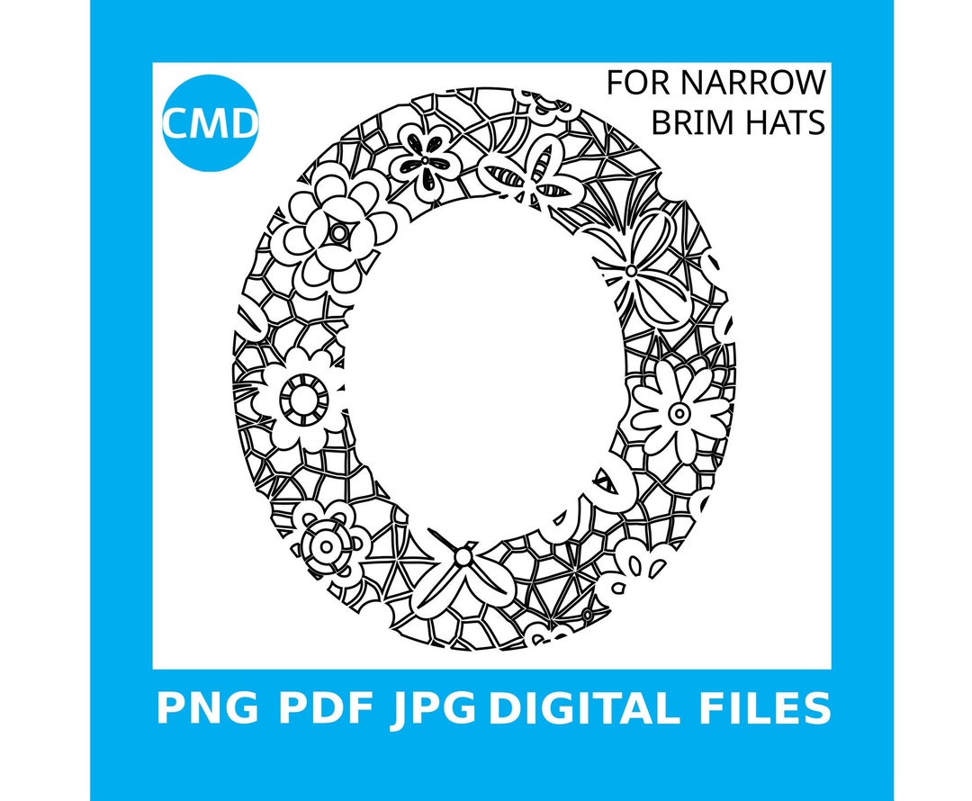 Lace Overlay Hat Burning Design, Lace Pattern, Narrow Brim Hats ...