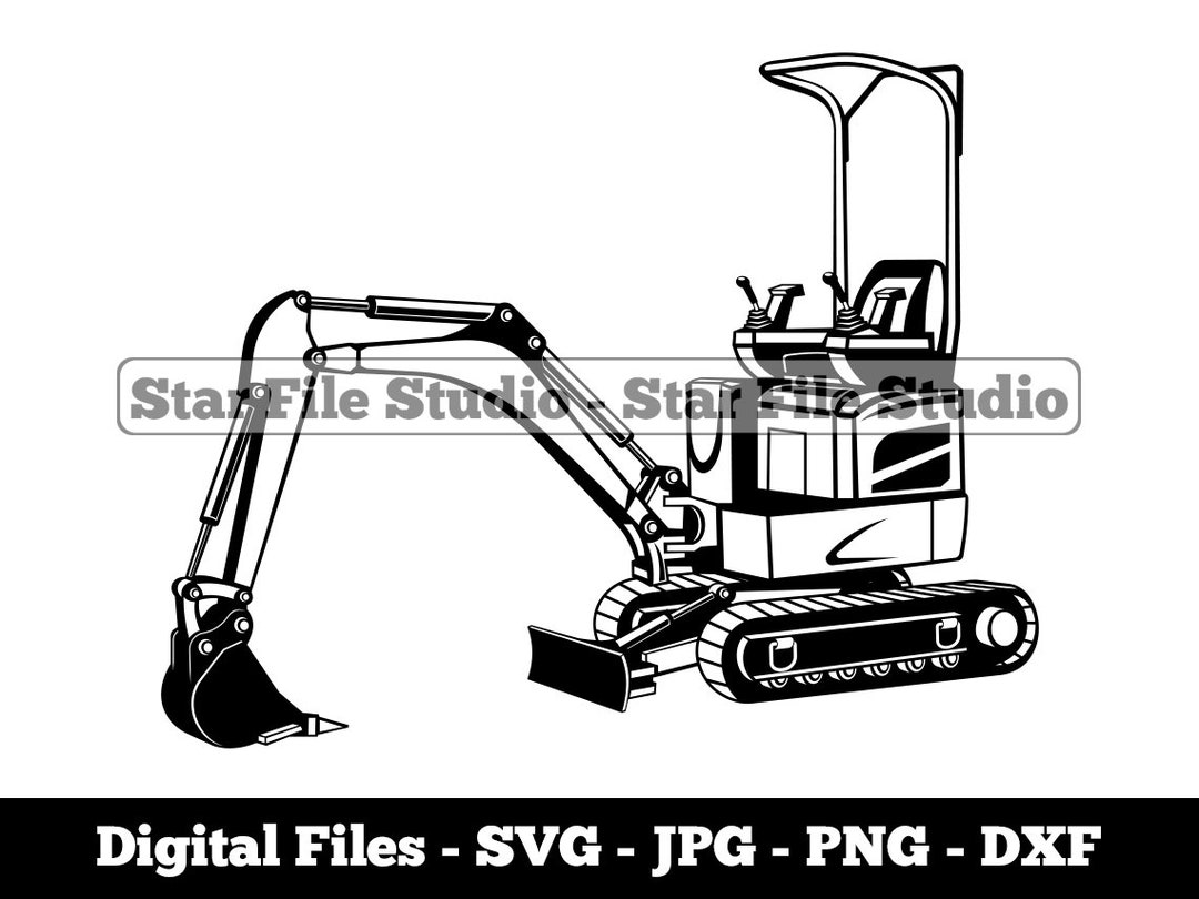 Mini Excavator #2 Svg, Excavator Svg, Heavy Equipment Svg, Excavator ...